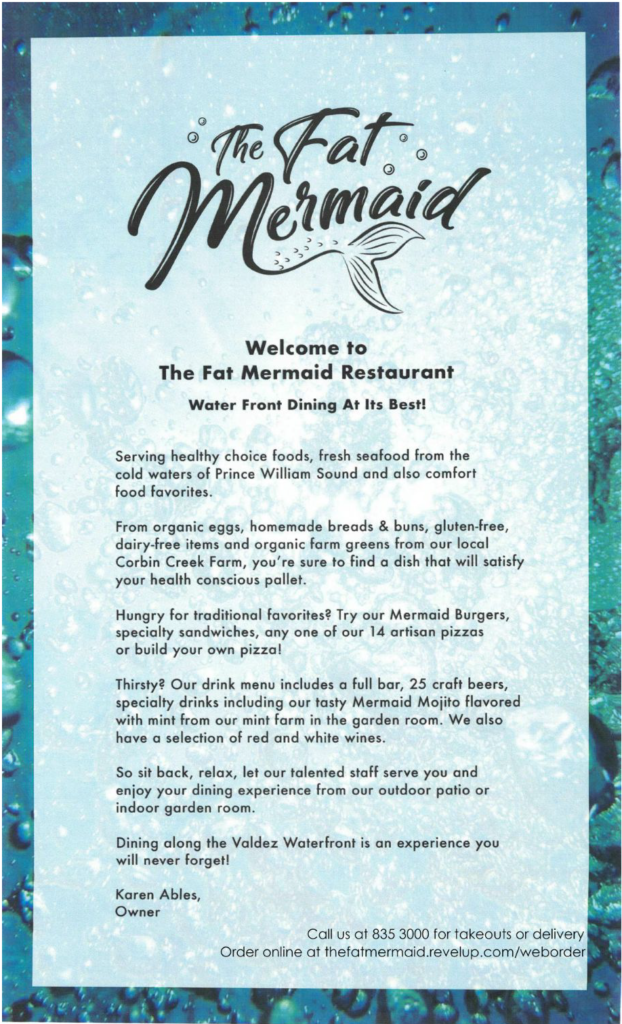Menu – The Fat Mermaid